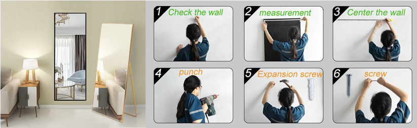 Full length rectangle mirror | Floor Mirrors by Sam Home Collection