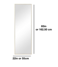 Full length rectangle mirror |65 inch long|Gold color – Sam Home Collection